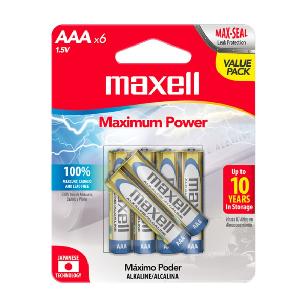 Pila Maxell AAA 6 Unidades