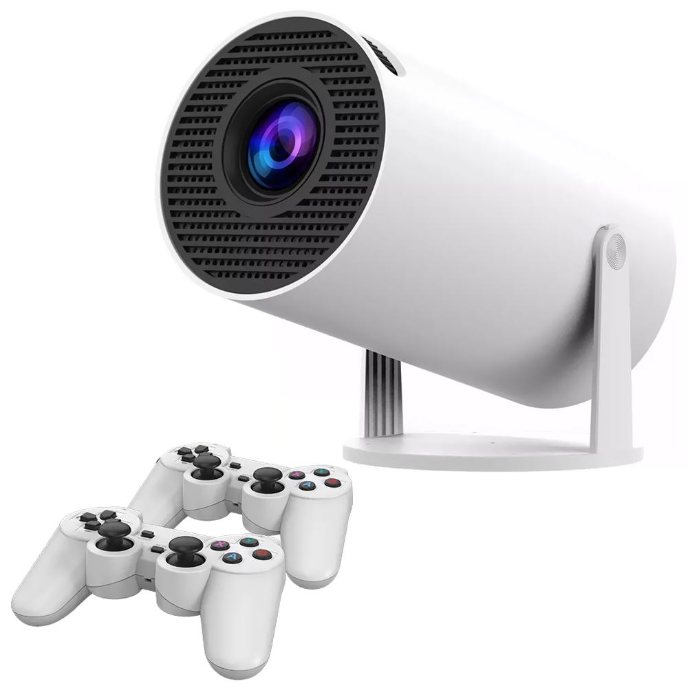 Proyector Super Gamer G300 Pro Blanco + 2 Controles (Con 20000 juegos)